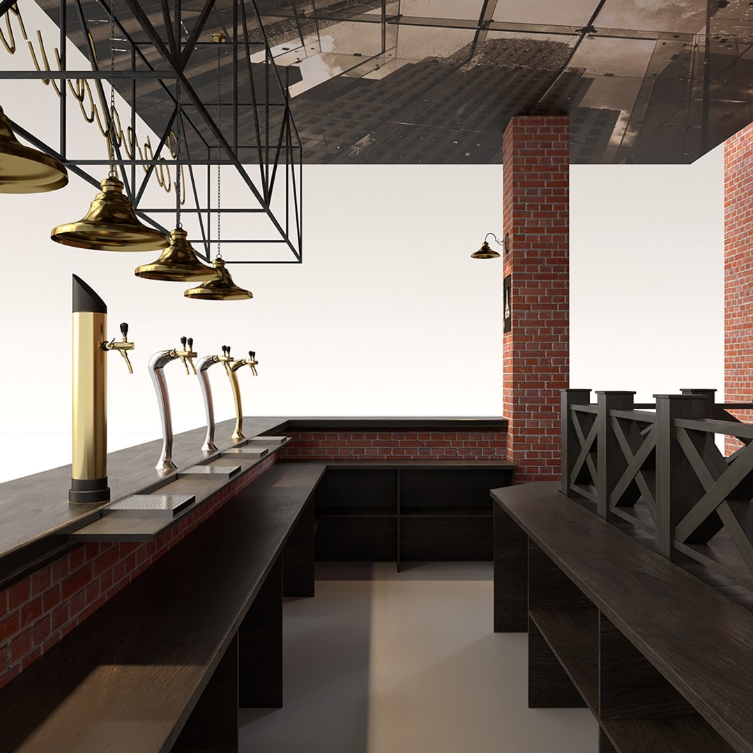 3d model bar scene