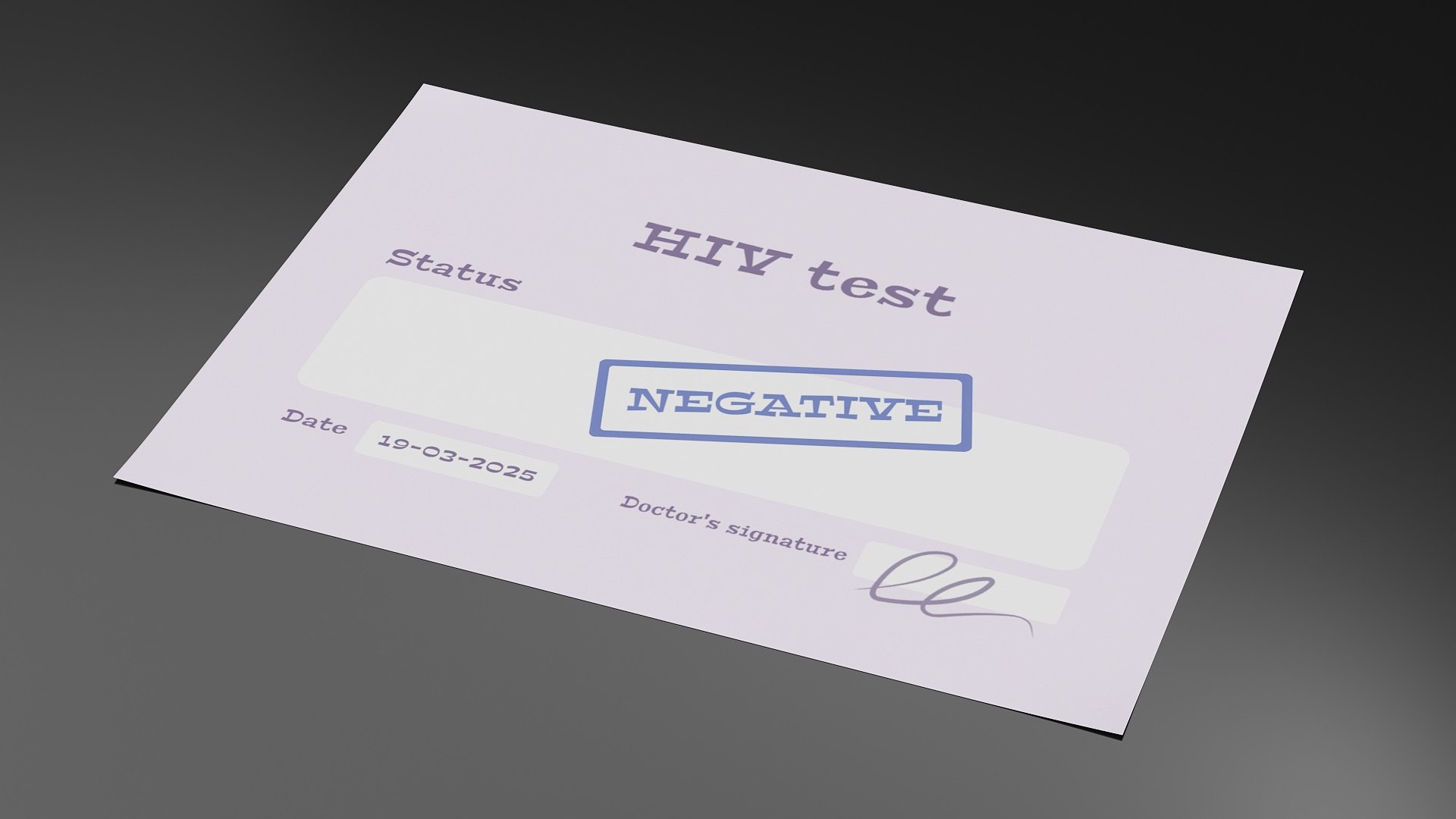 3D Model HIV Rapid Test Card Negative - TurboSquid 2396083
