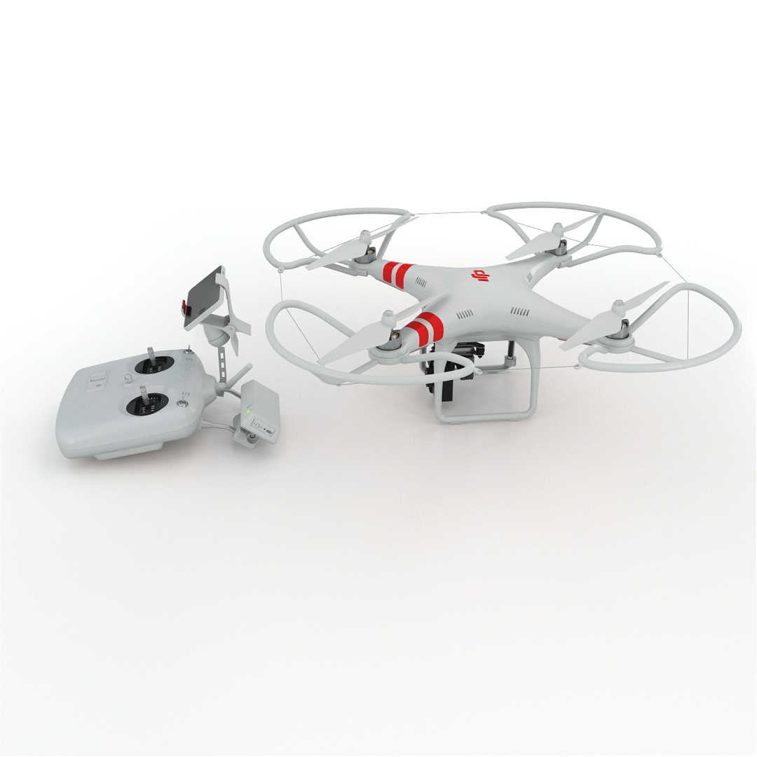 dji phantom 2 quadrocopter 3d max