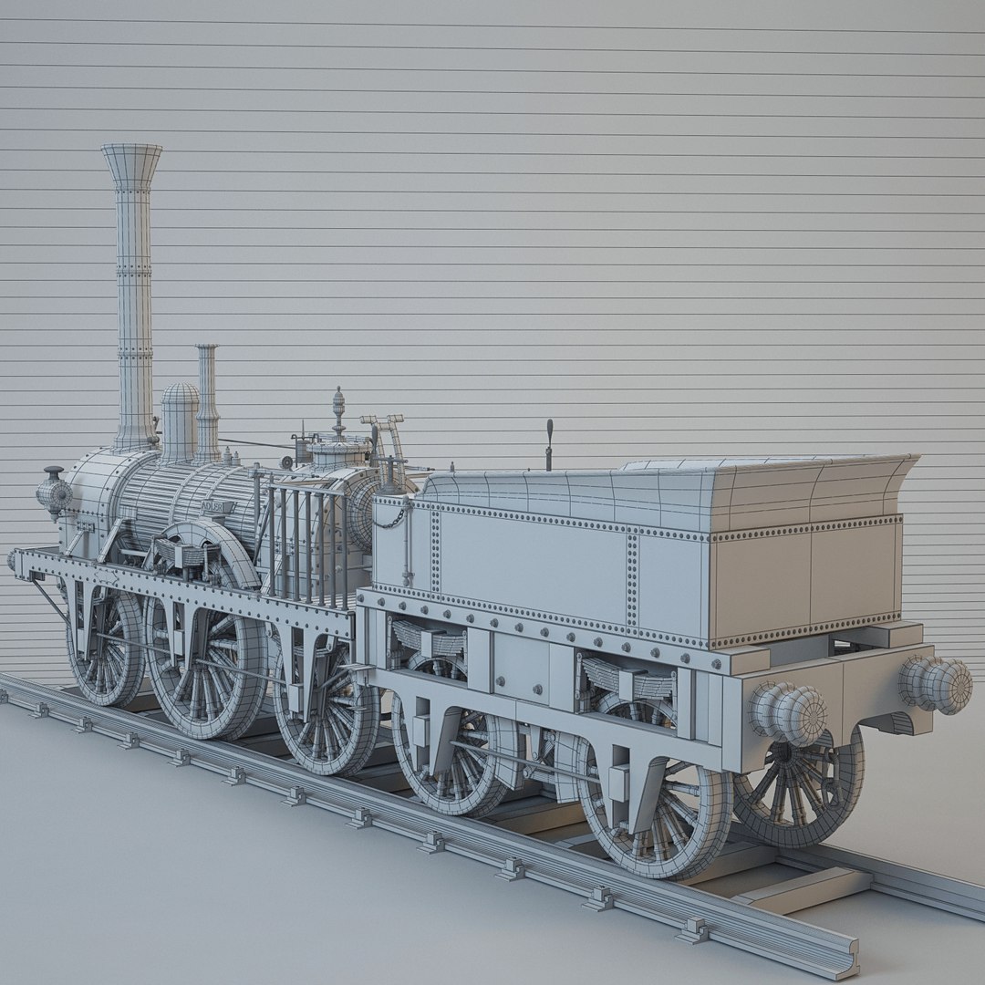 1835 Adler Steam Locomotive 3d Model