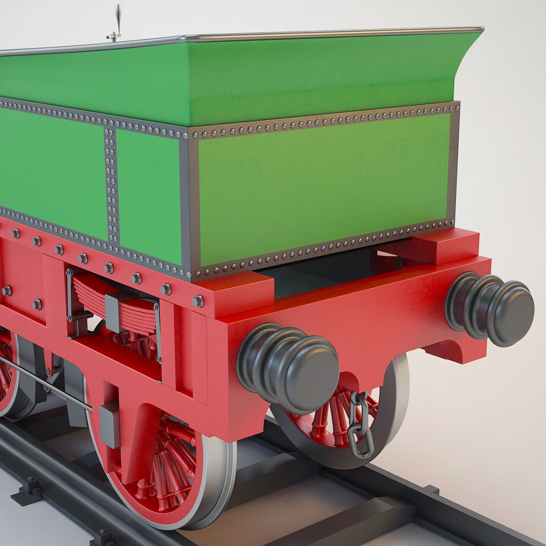 1835 Adler Steam Locomotive 3d Model
