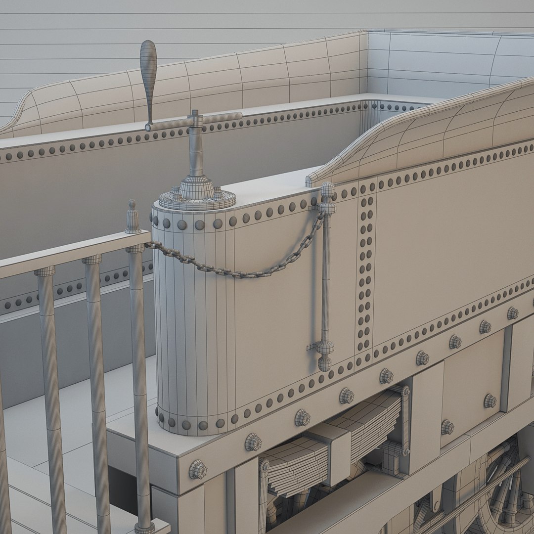 1835 Adler Steam Locomotive 3d Model