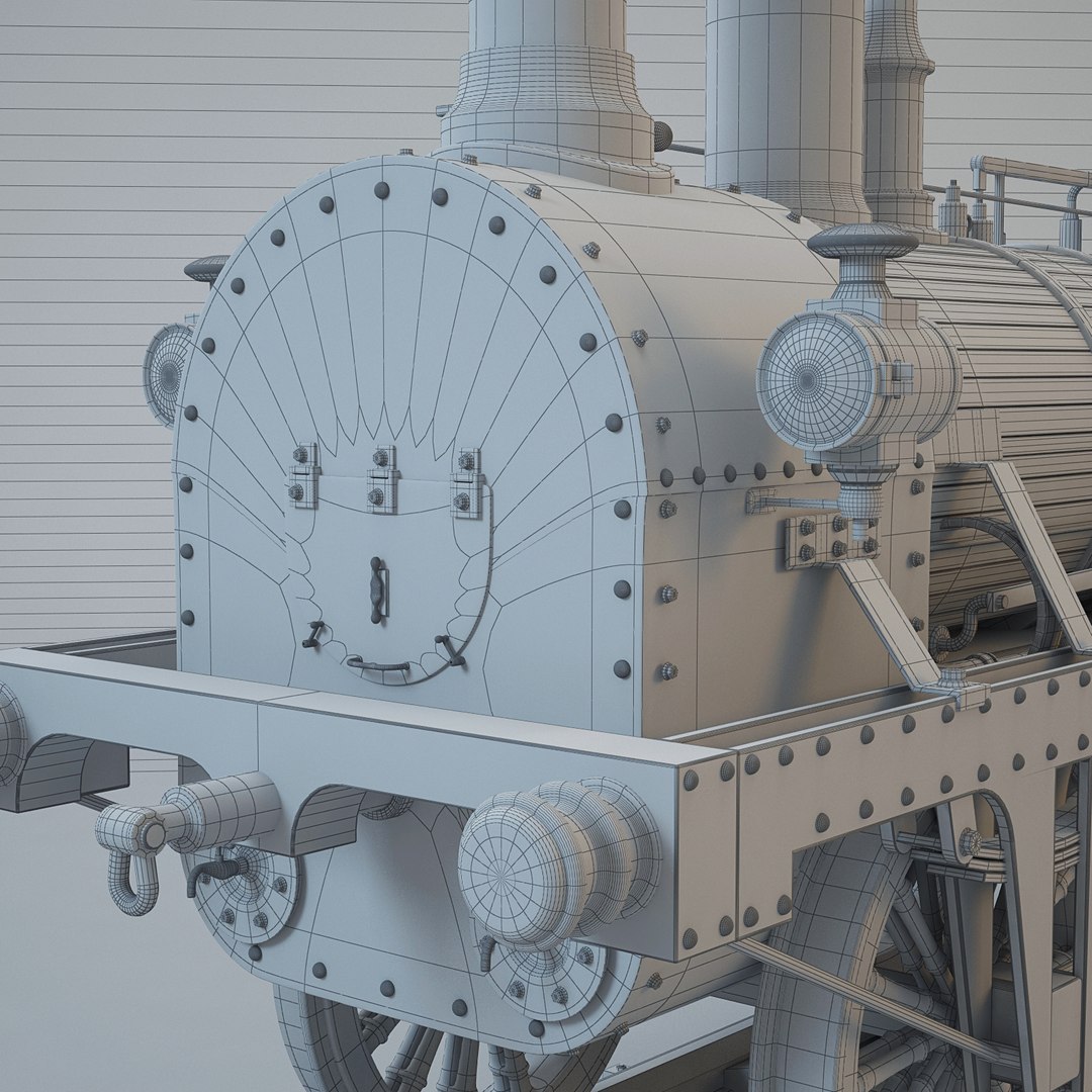 1835 Adler Steam Locomotive 3d Model
