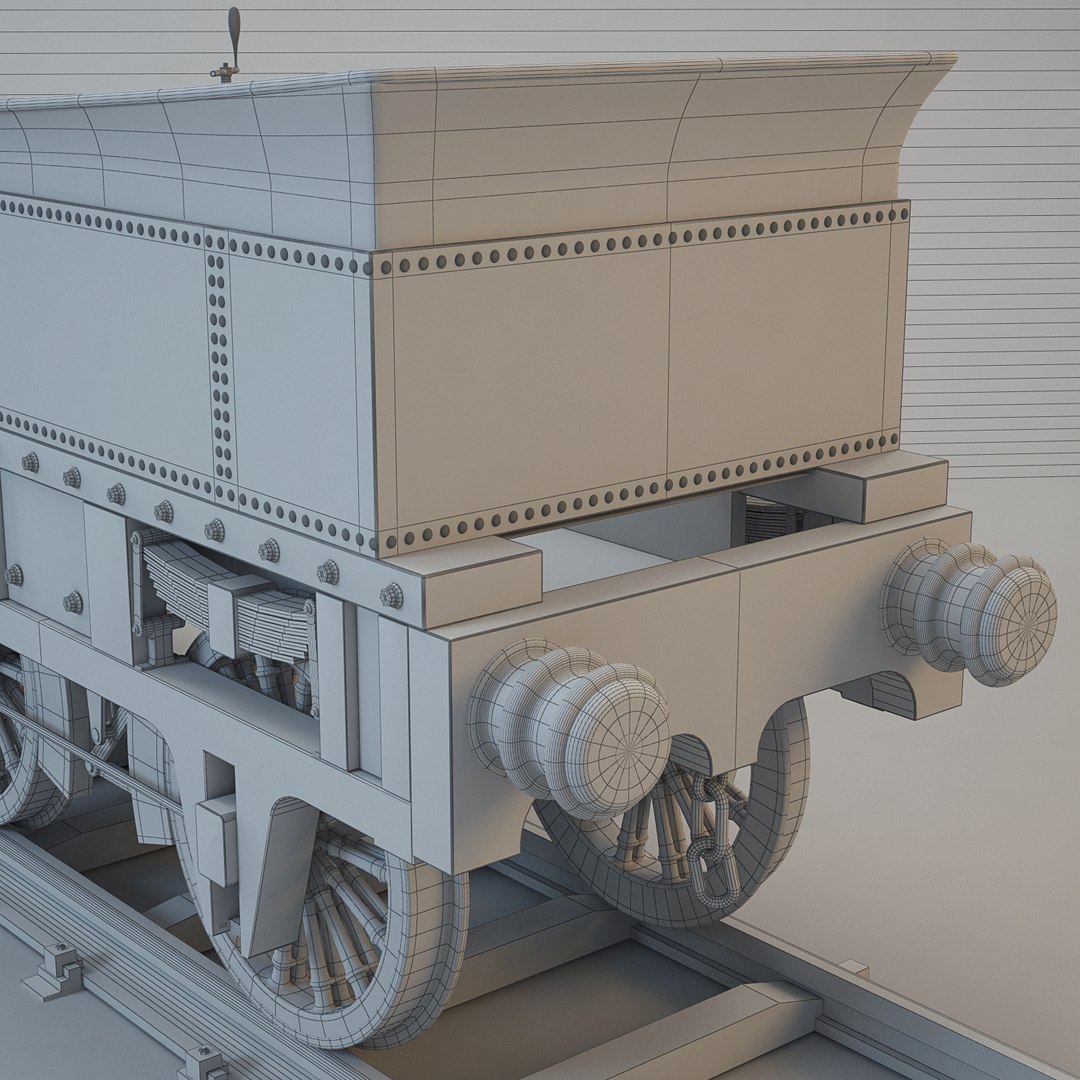 1835 Adler Steam Locomotive 3d Model