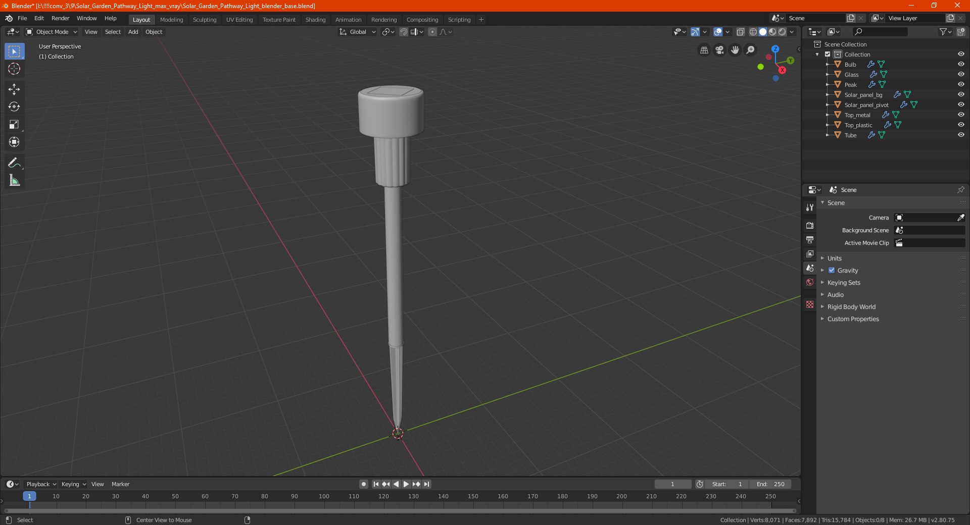 Solar garden pathway light 3D model - TurboSquid 1623968