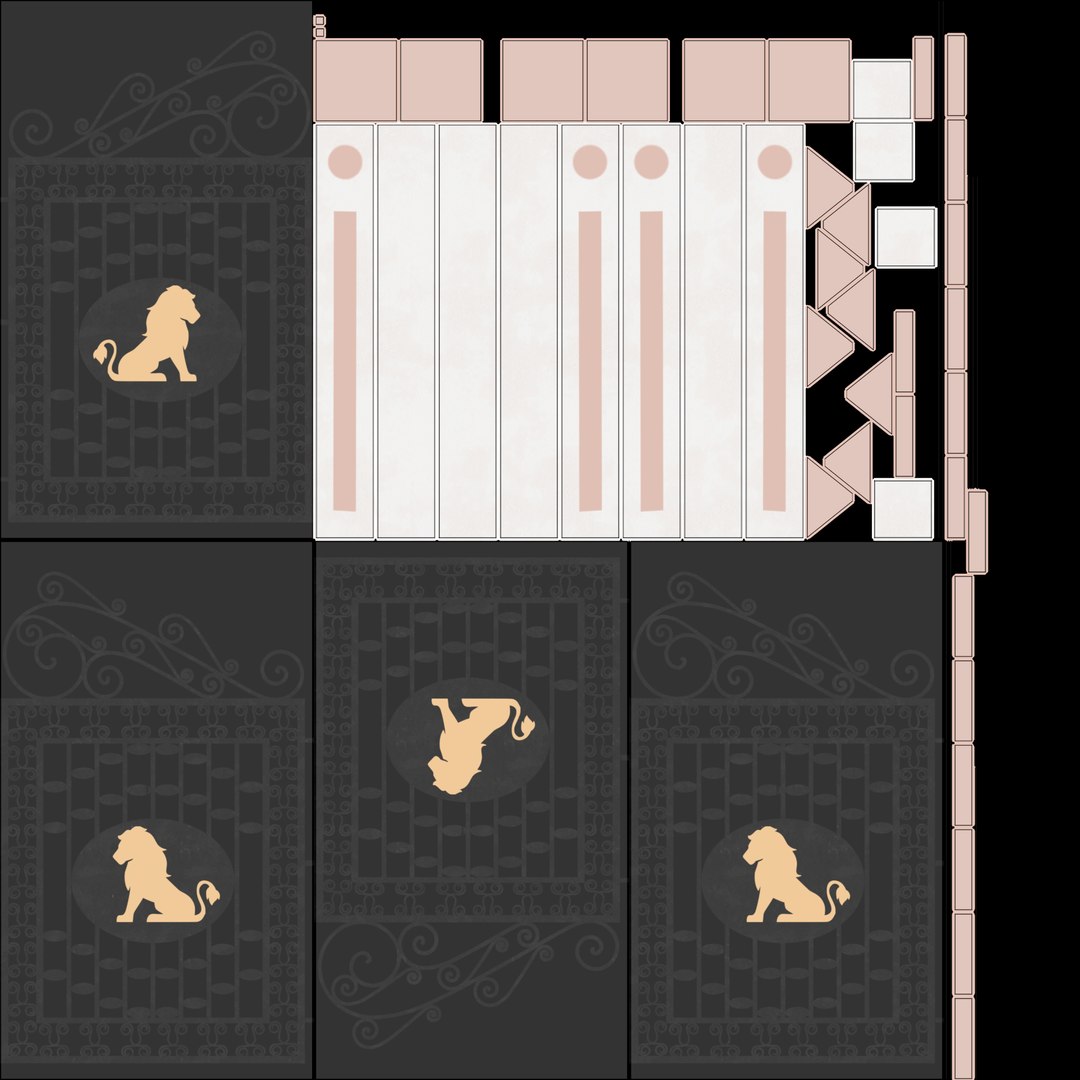 Luxury Wrought Iron Gate With Lion Emblems 3D Model Model - TurboSquid ...