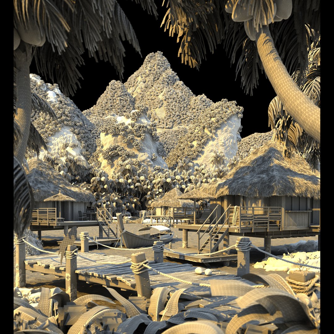 3d exterior scene model