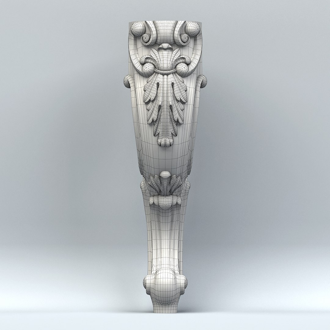 Carved Furniture Leg 3d Model