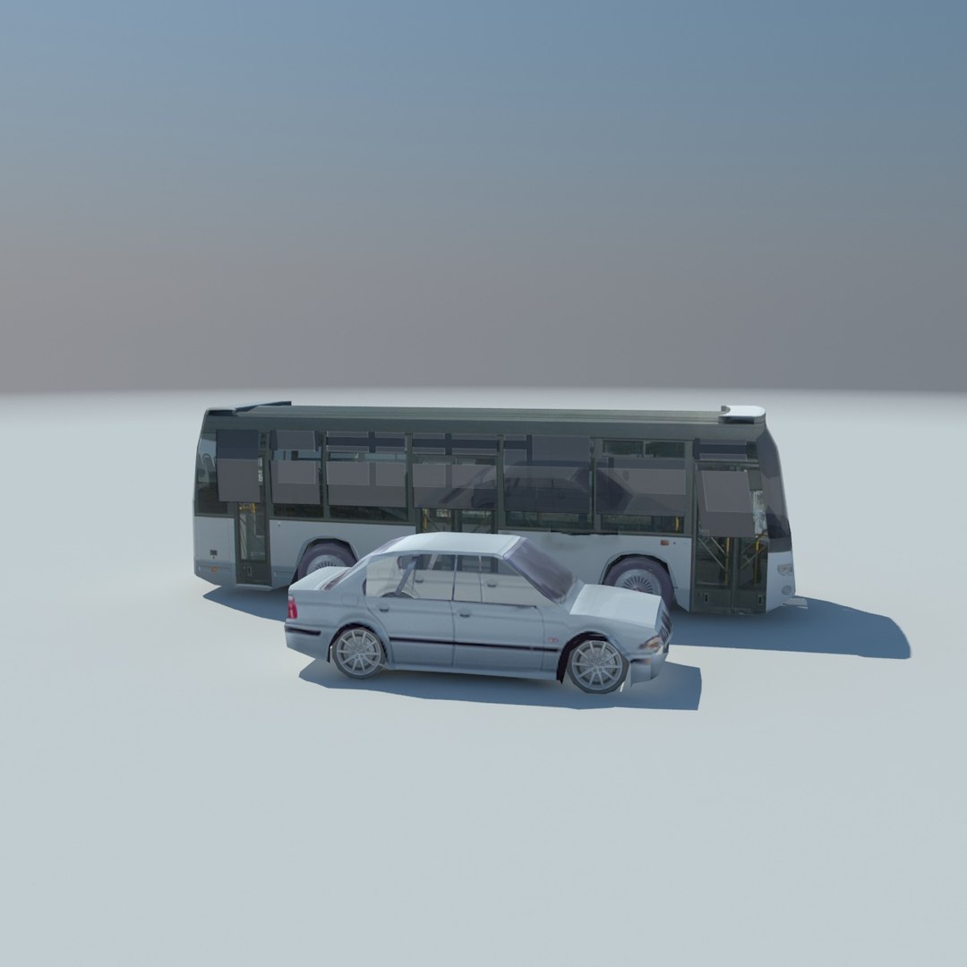 Bus Cars 3d Model