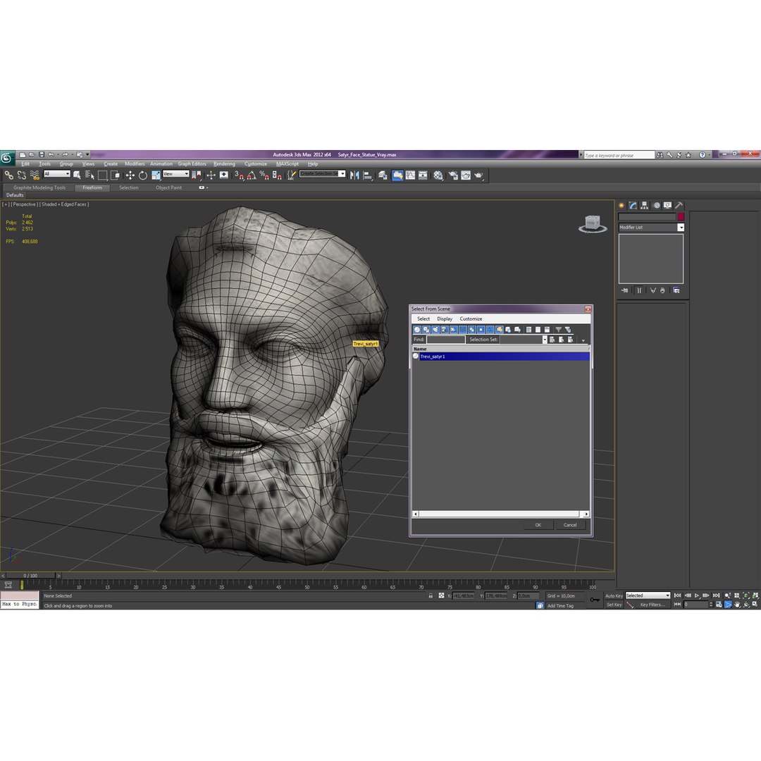 Satyr Face Statue 3d Model