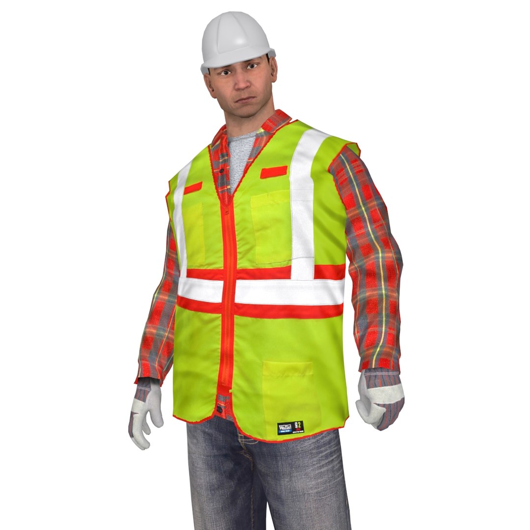 Rigged Worker Man 3d Model