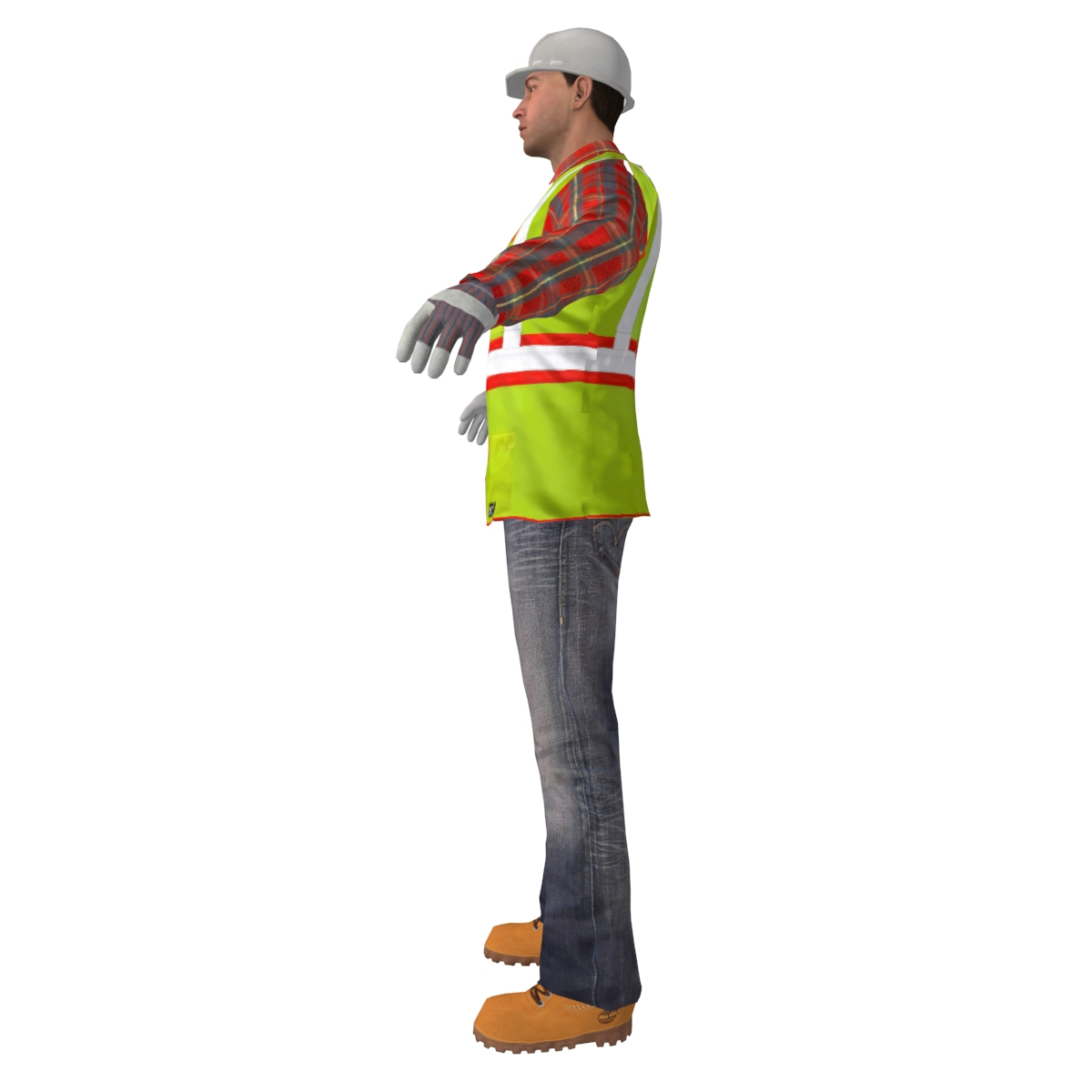 rigged worker man 3d model