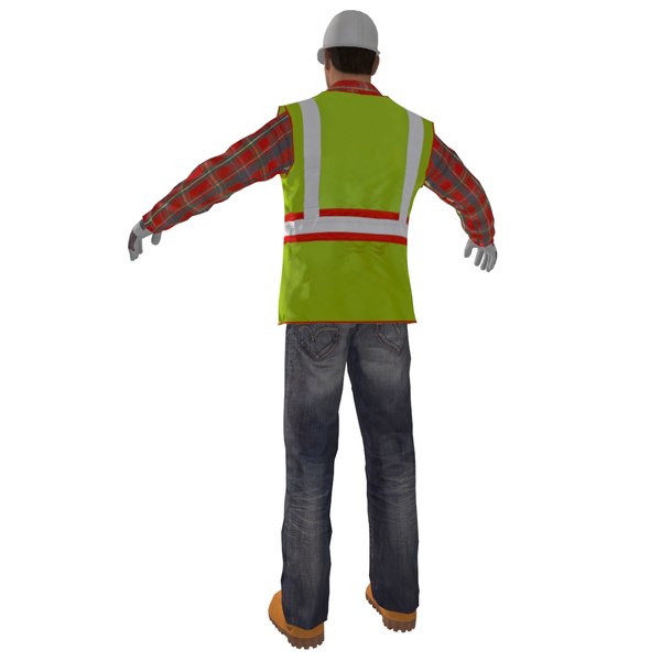 rigged worker man 3d model