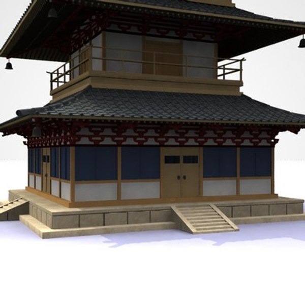 3d lwo japanese building