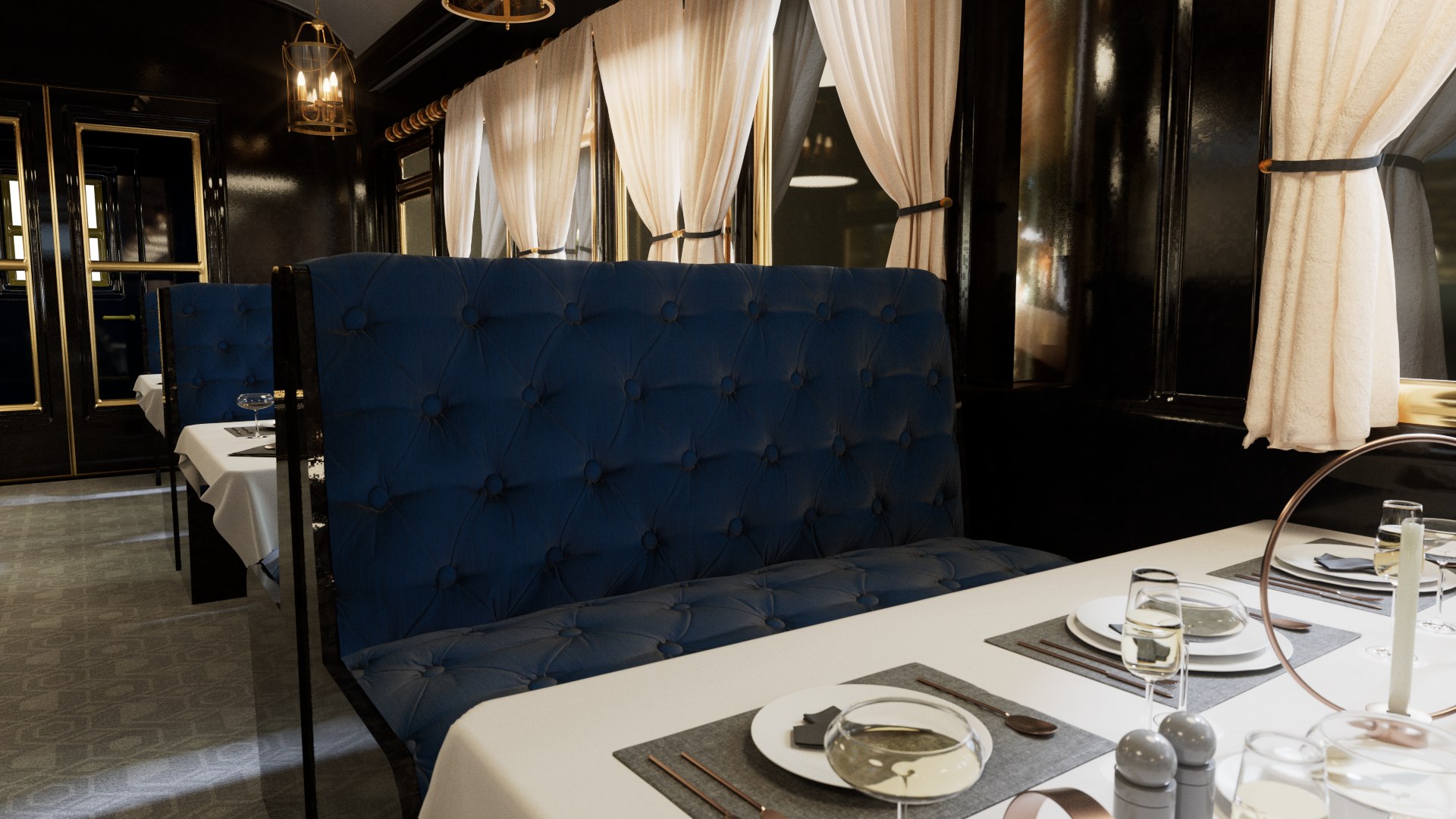 3D Orient Express Train - Dining Model - TurboSquid 2410488