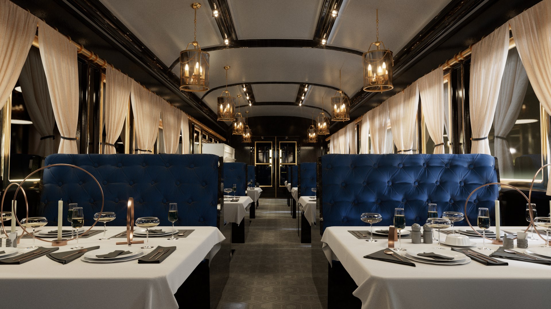 3D Orient Express Train - Dining Model - TurboSquid 2410488