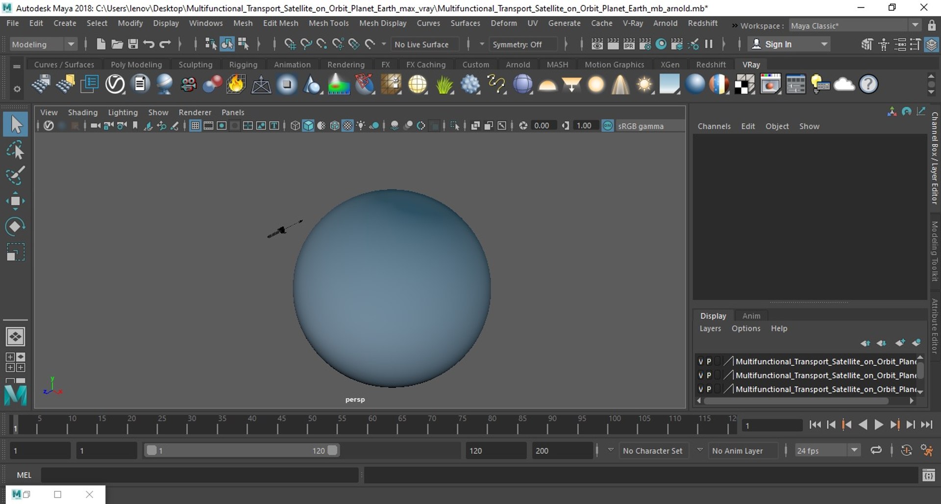 Multifunctional Transport Satellite On Orbit Planet Earth Model ...