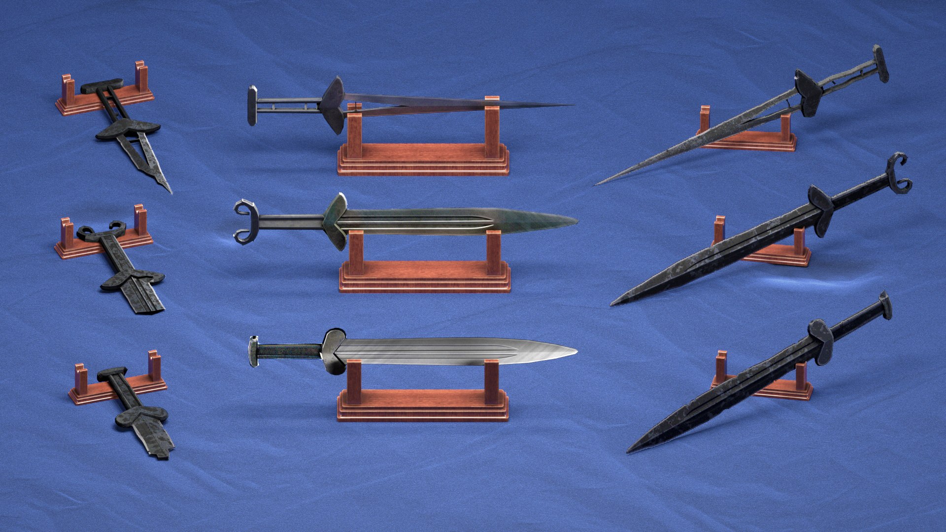 3D Akinak Sword -- 9 game models -- Weapons of the V century model ...