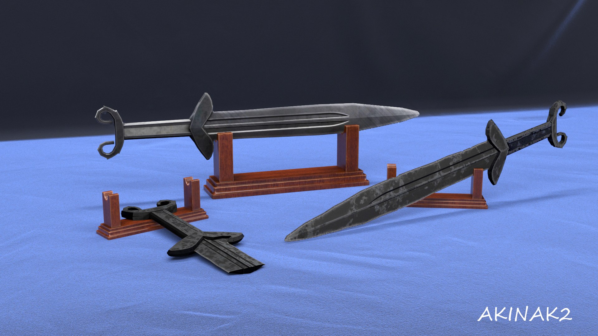 3D Akinak Sword -- 9 Game Models -- Weapons Of The V Century Model ...