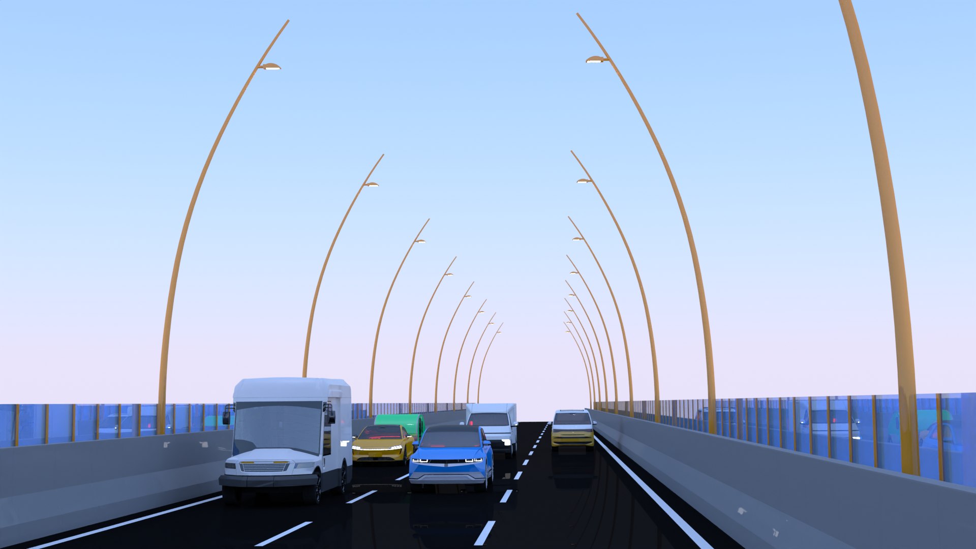 Bridge With Cars 3 3D Model - TurboSquid 2288352