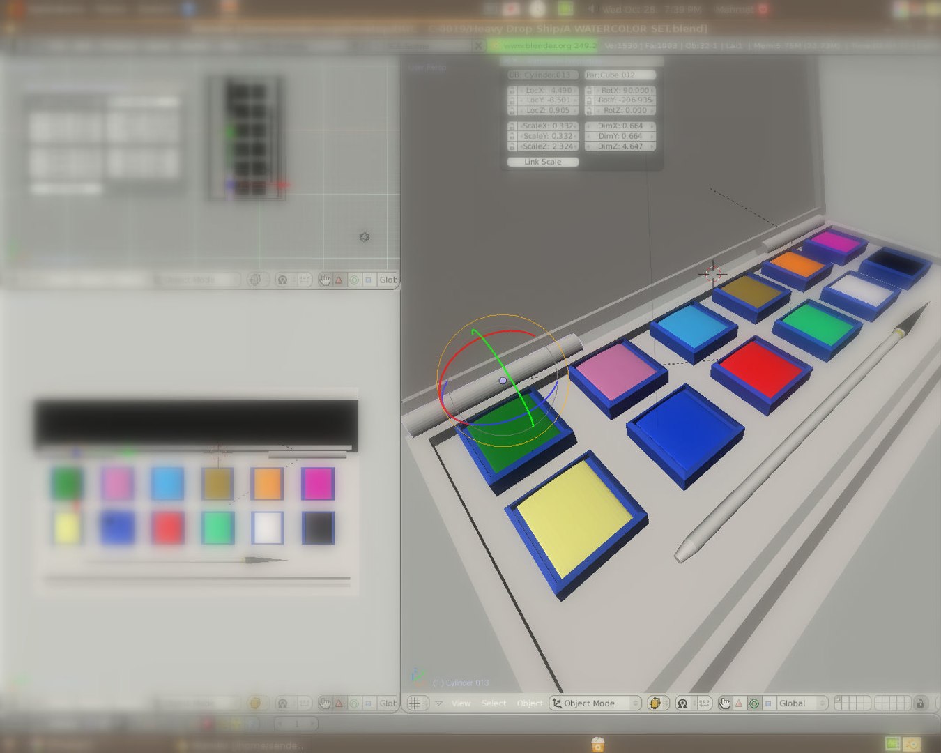 3d Model Watercolor Set