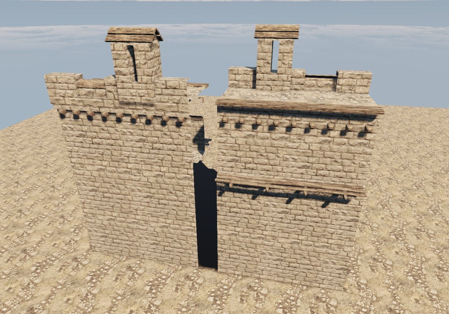 3d Medieval Wall Construction Model