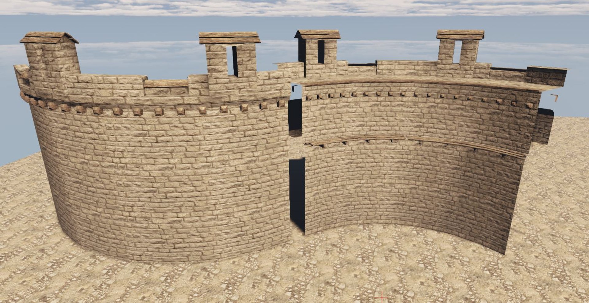 3d Medieval Wall Construction Model