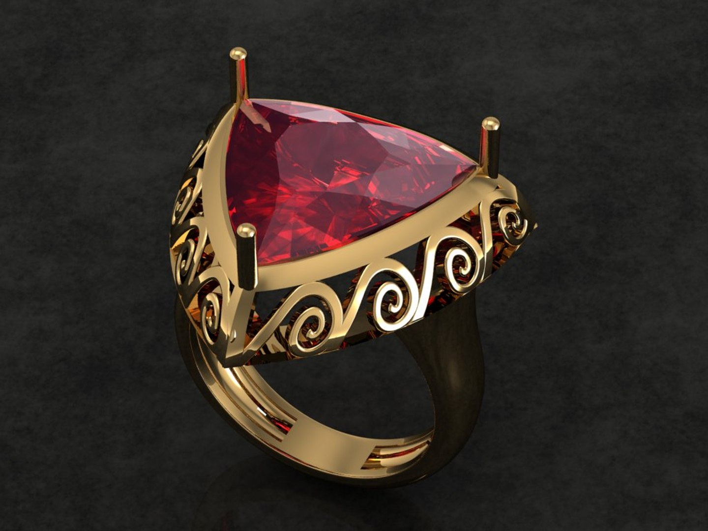 3d ring trillion garnet model