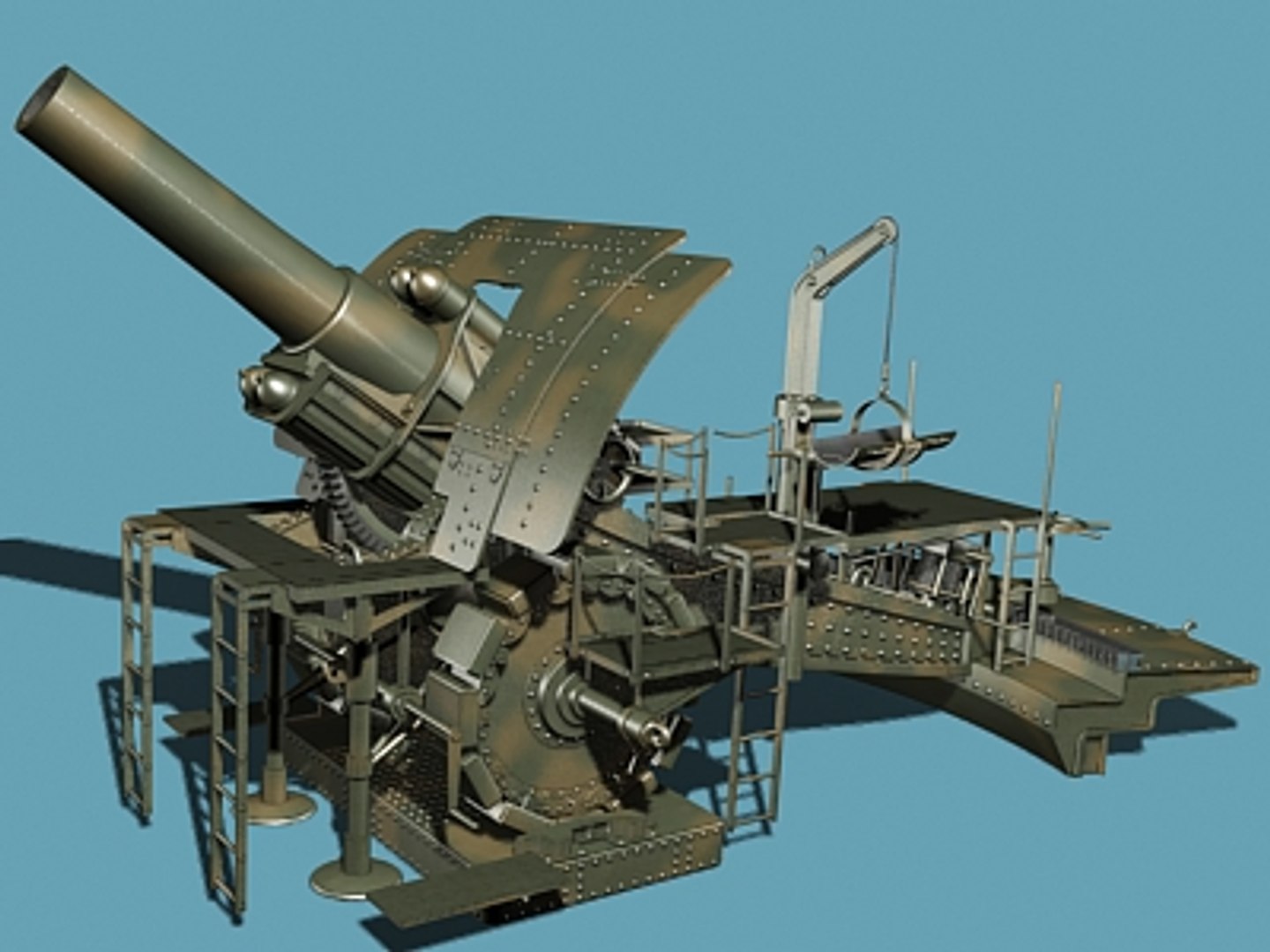 German Trench Howitzer 3d Model