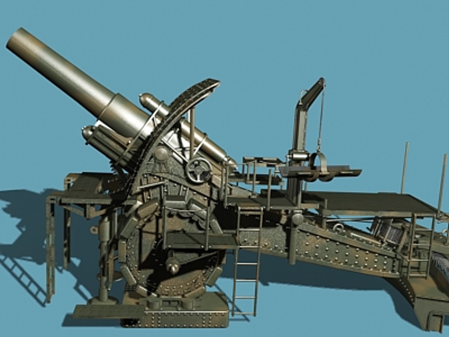 German Trench Howitzer 3d Model