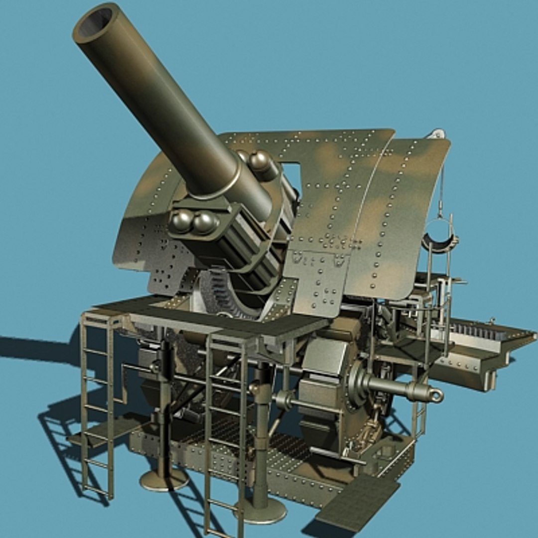 German Trench Howitzer 3d Model