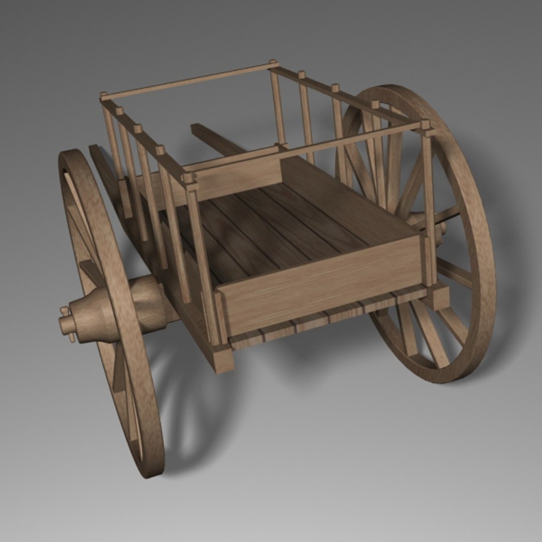 Red River Cart 3d Model