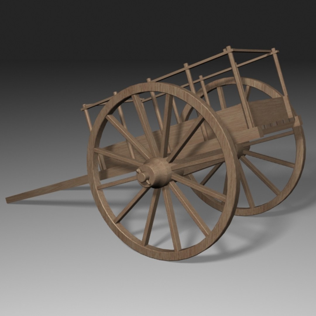 Red River Cart 3d Model