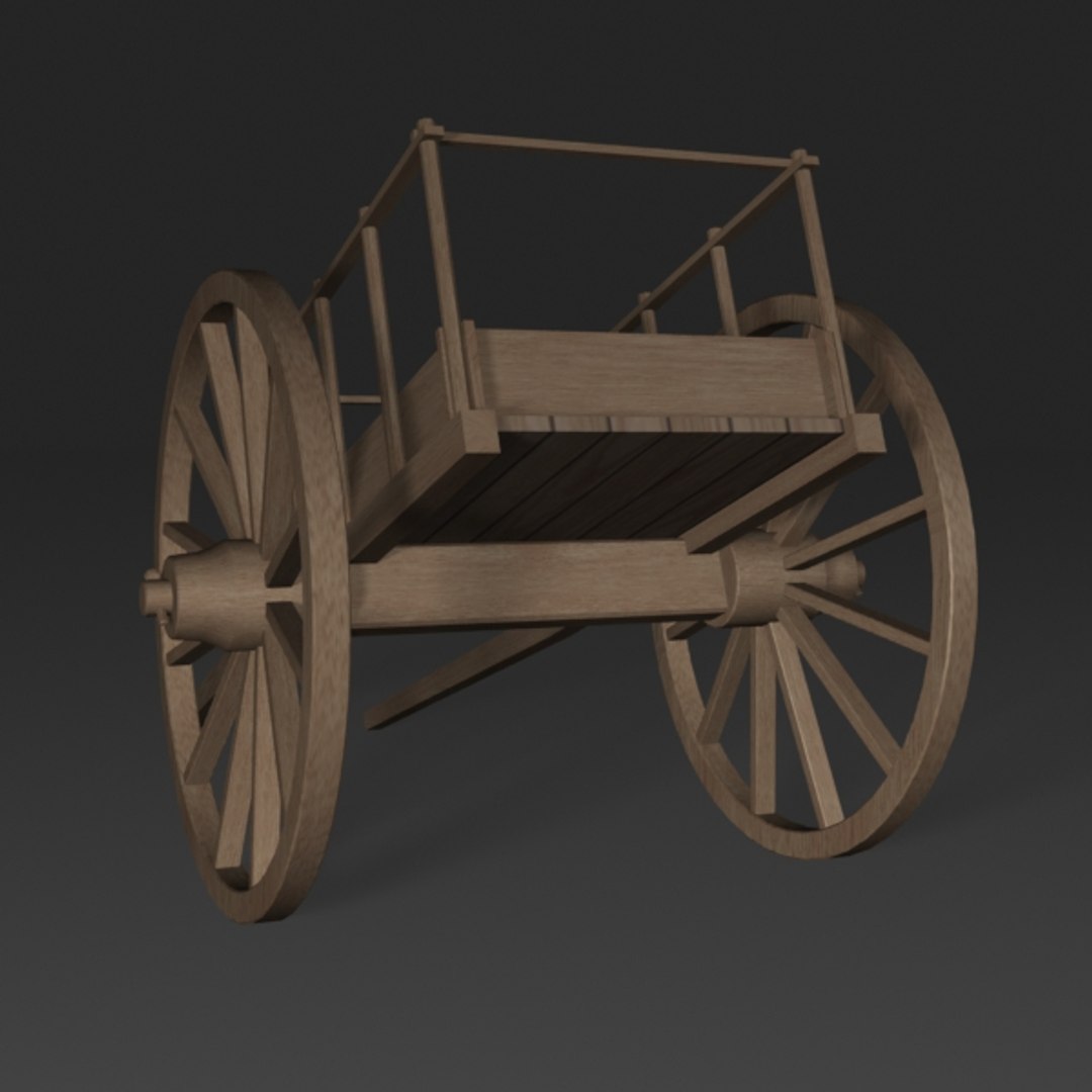 Red River Cart 3d Model