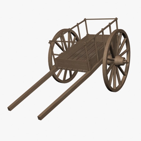 red river cart 3d model