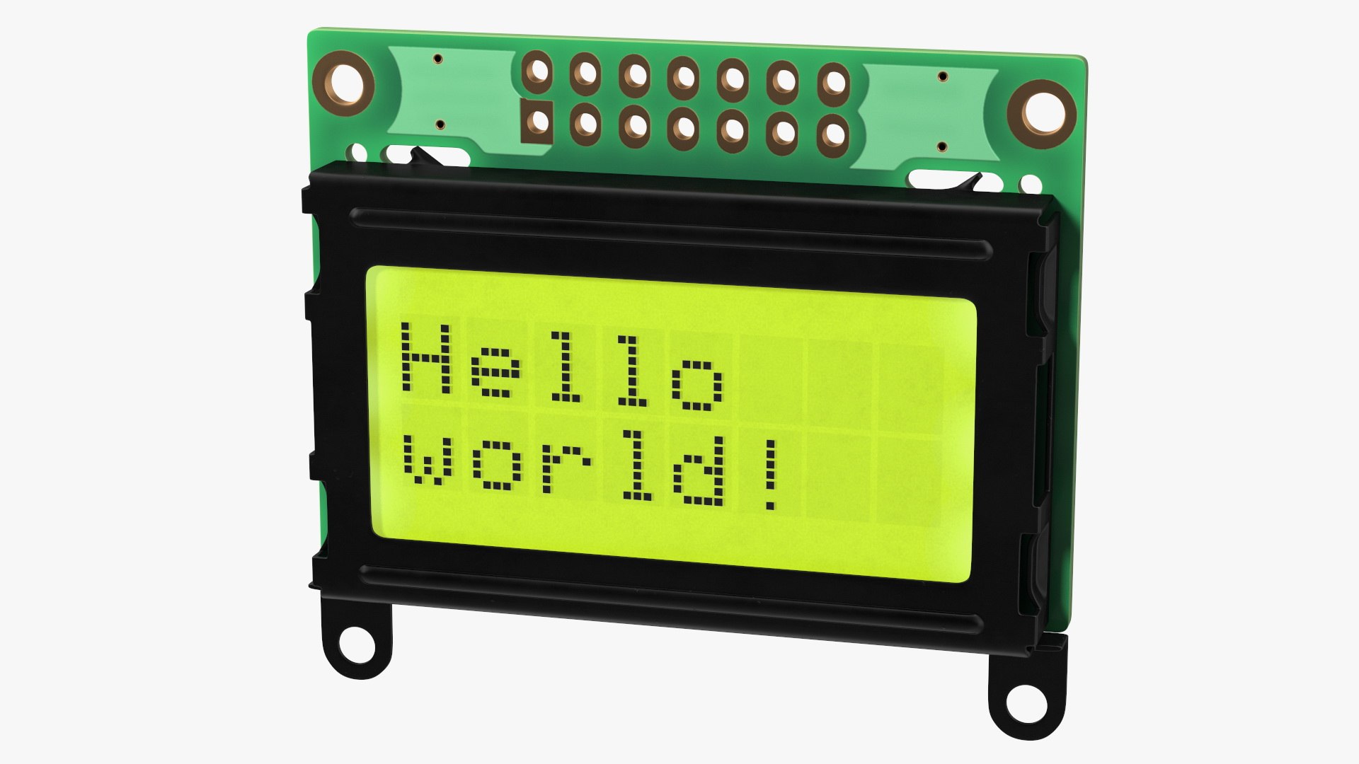 Character LCD Display Green ON 3D model - TurboSquid 1905791