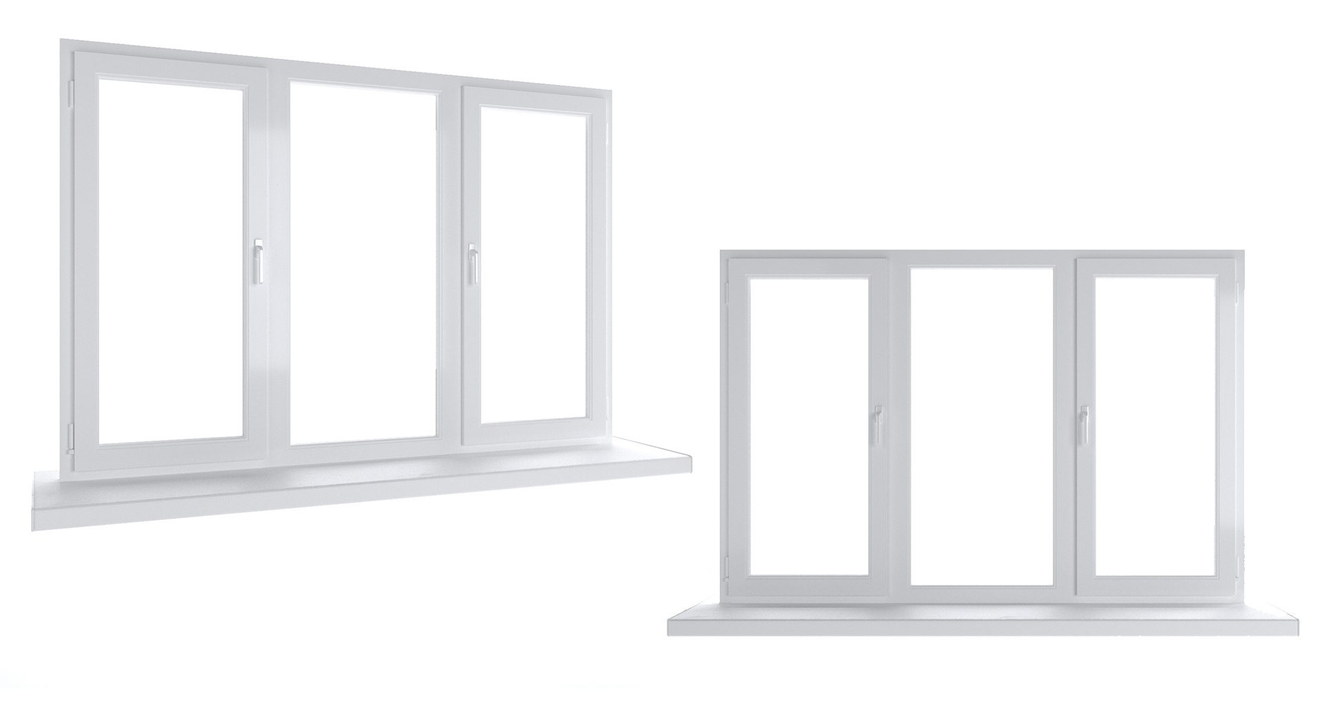 4 Types Of Plastic Windows - White 3D - TurboSquid 2048192
