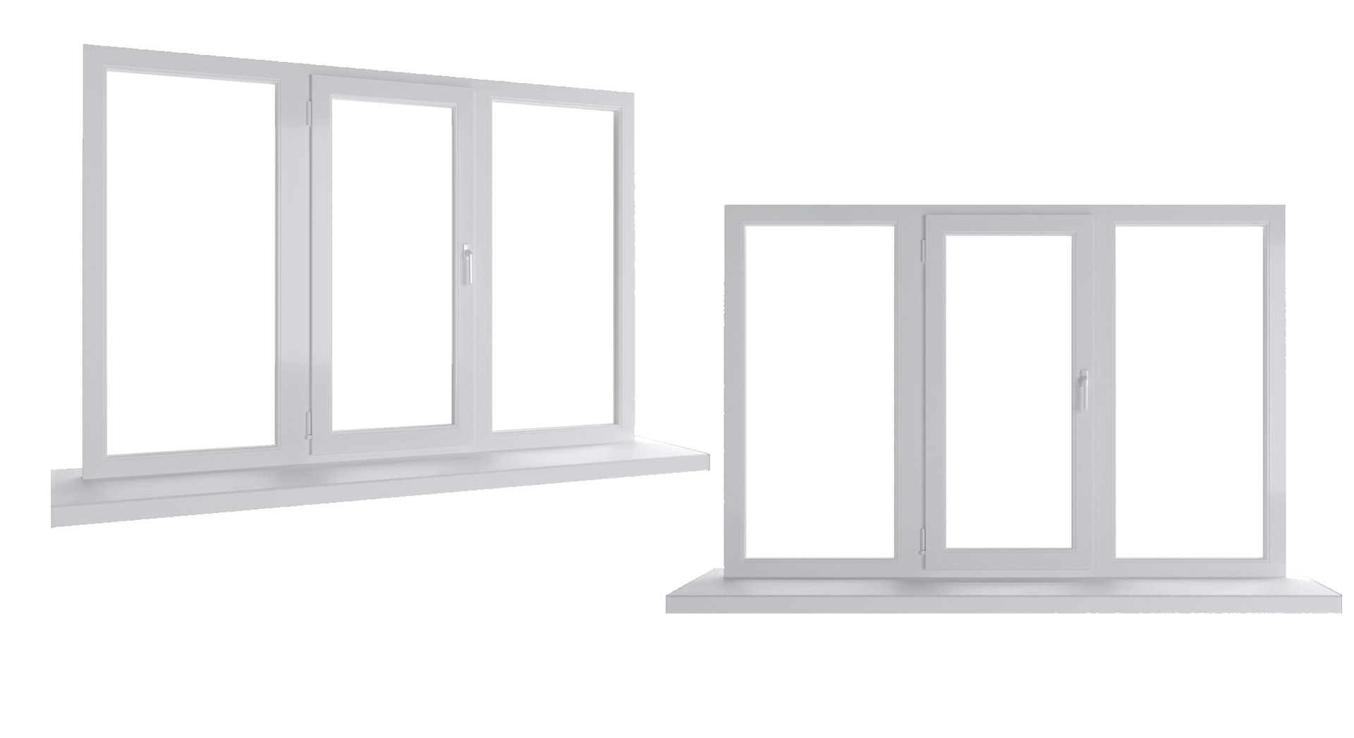 4 Types Of Plastic Windows - White 3D - TurboSquid 2048192