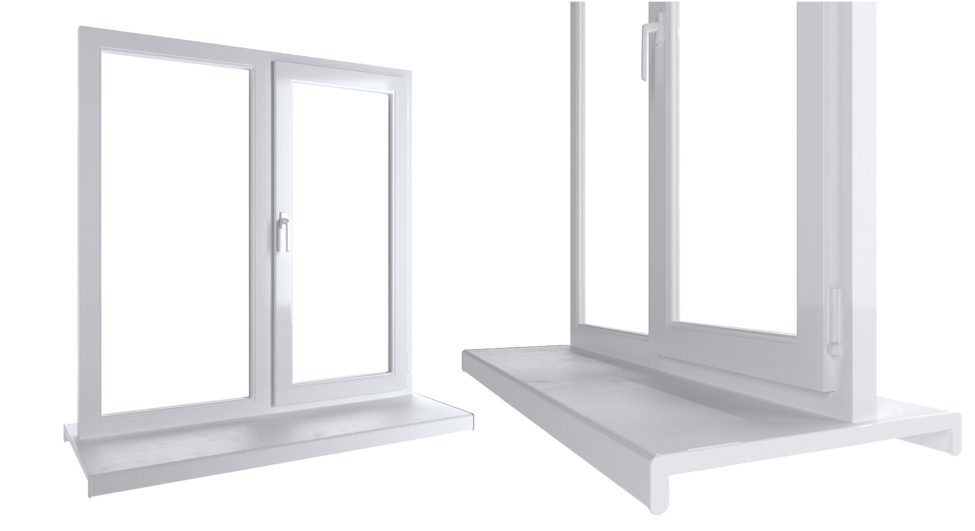 4 Types Of Plastic Windows - White 3D - TurboSquid 2048192