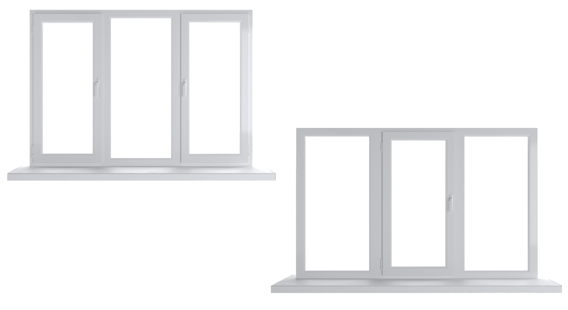 4 Types Of Plastic Windows - White 3D - TurboSquid 2048192
