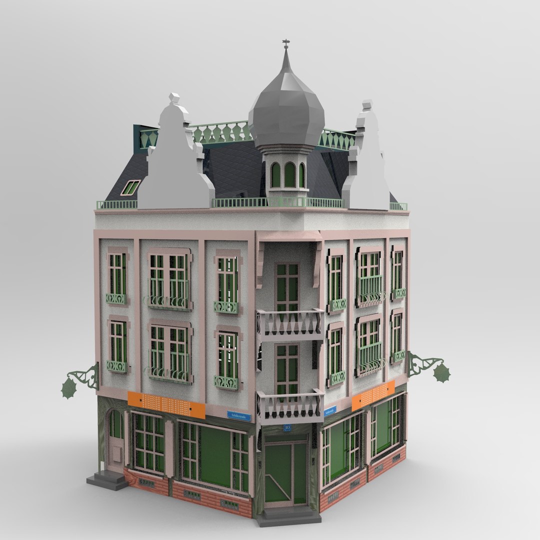 3D Town Building Model - TurboSquid 1562857