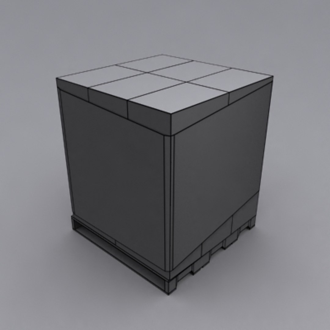 3d Model Pallet Loaded Boxes