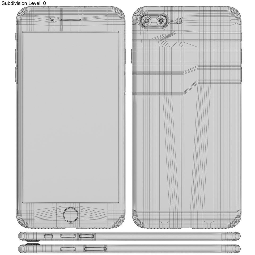 realistic apple iphone 7 3d model