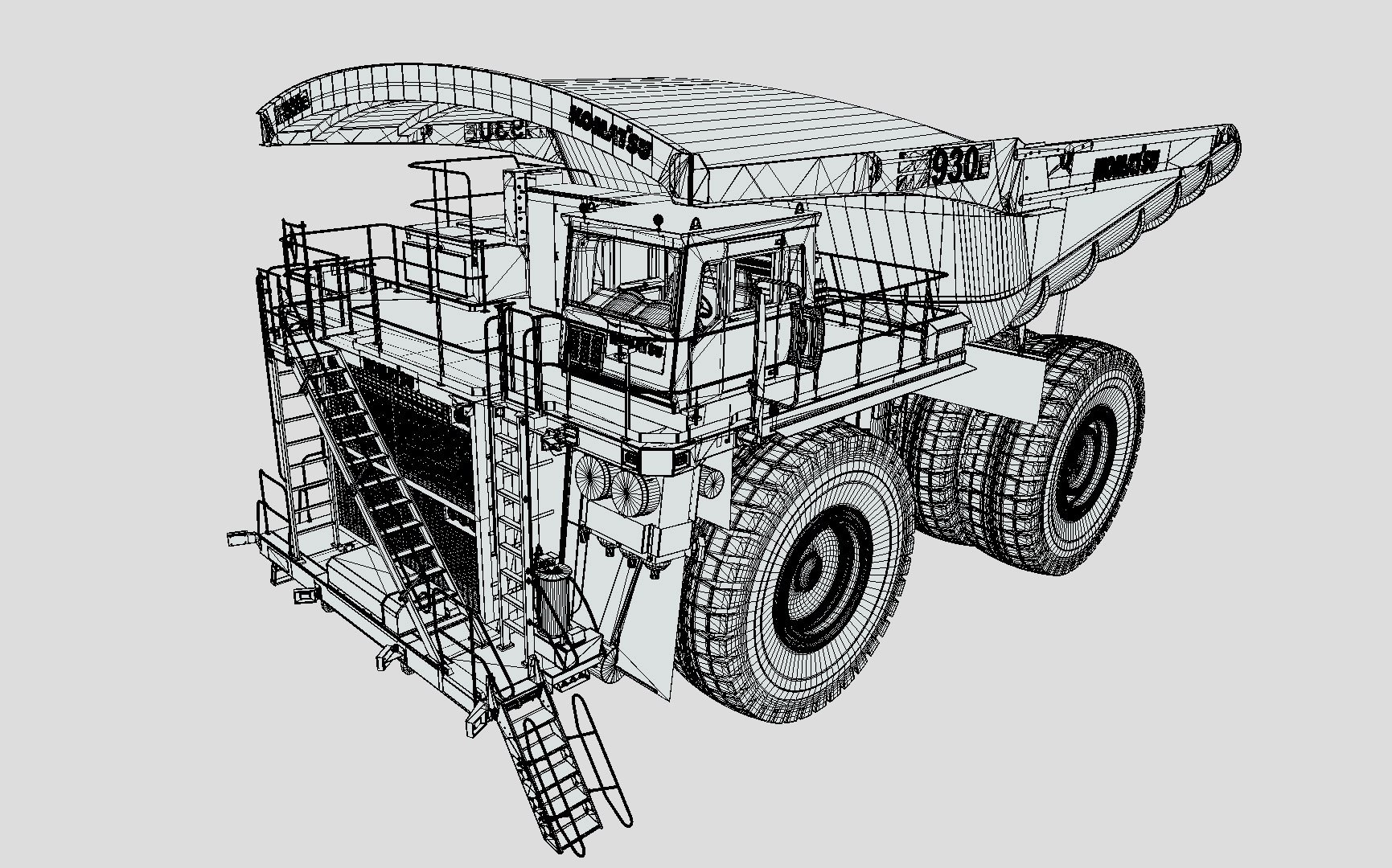 3D Model Komatsu 930E E5 Dump Truck Skp - TurboSquid 2190444