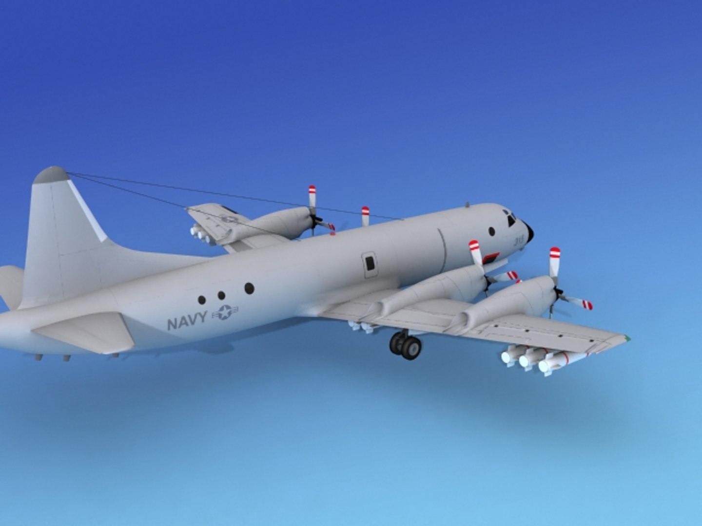 orion lockheed p-3 navy 3d max