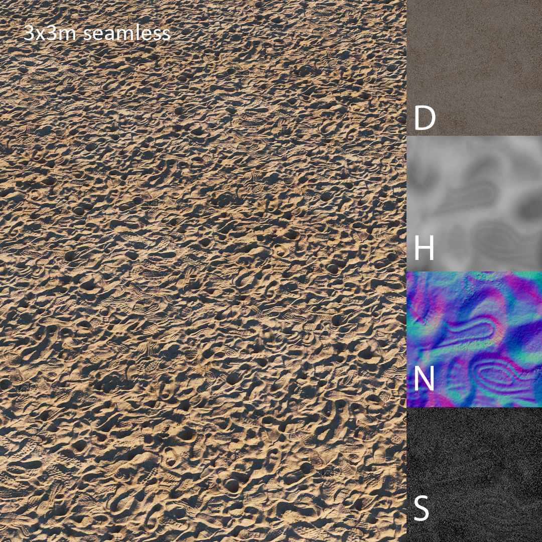 3D Sand Beach Materials - TurboSquid 1455496