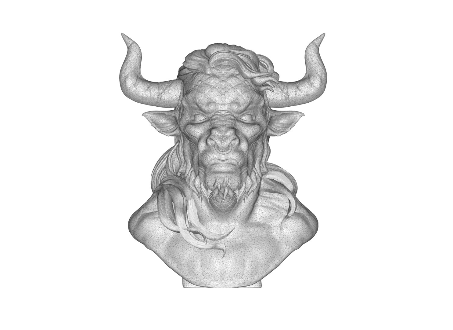 Minotaur Bust Model - TurboSquid 2199594