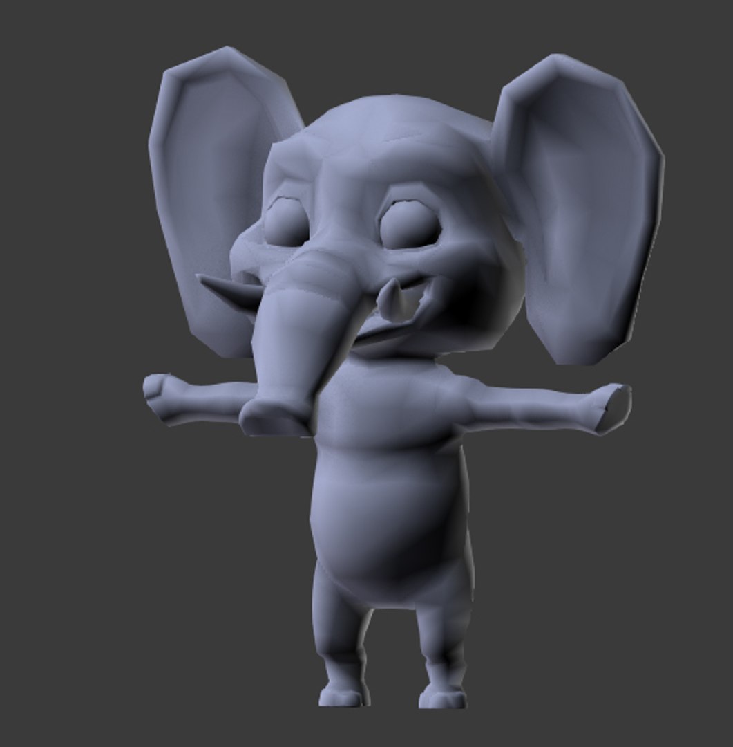 Cartoon Elephant 3d Model