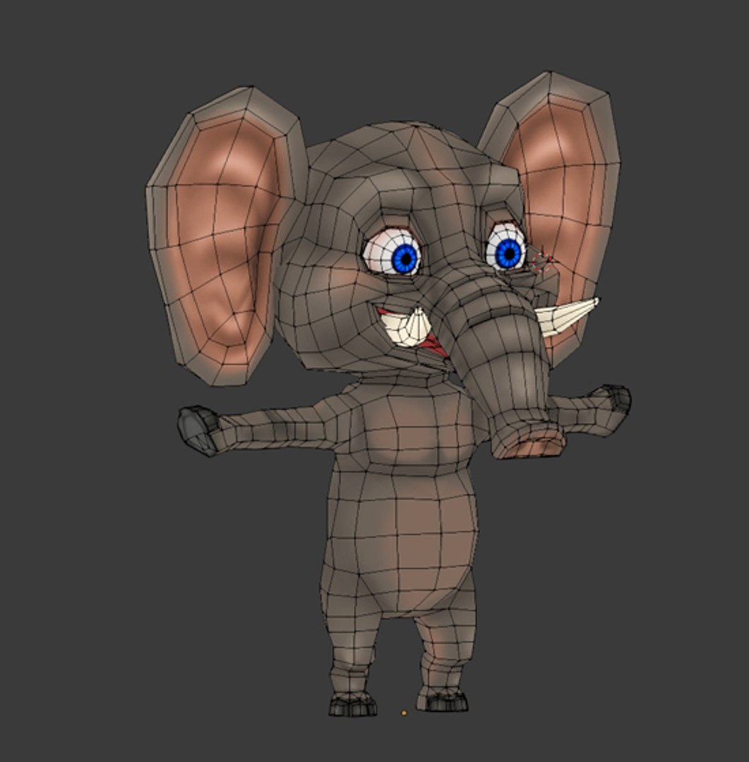Cartoon Elephant 3d Model