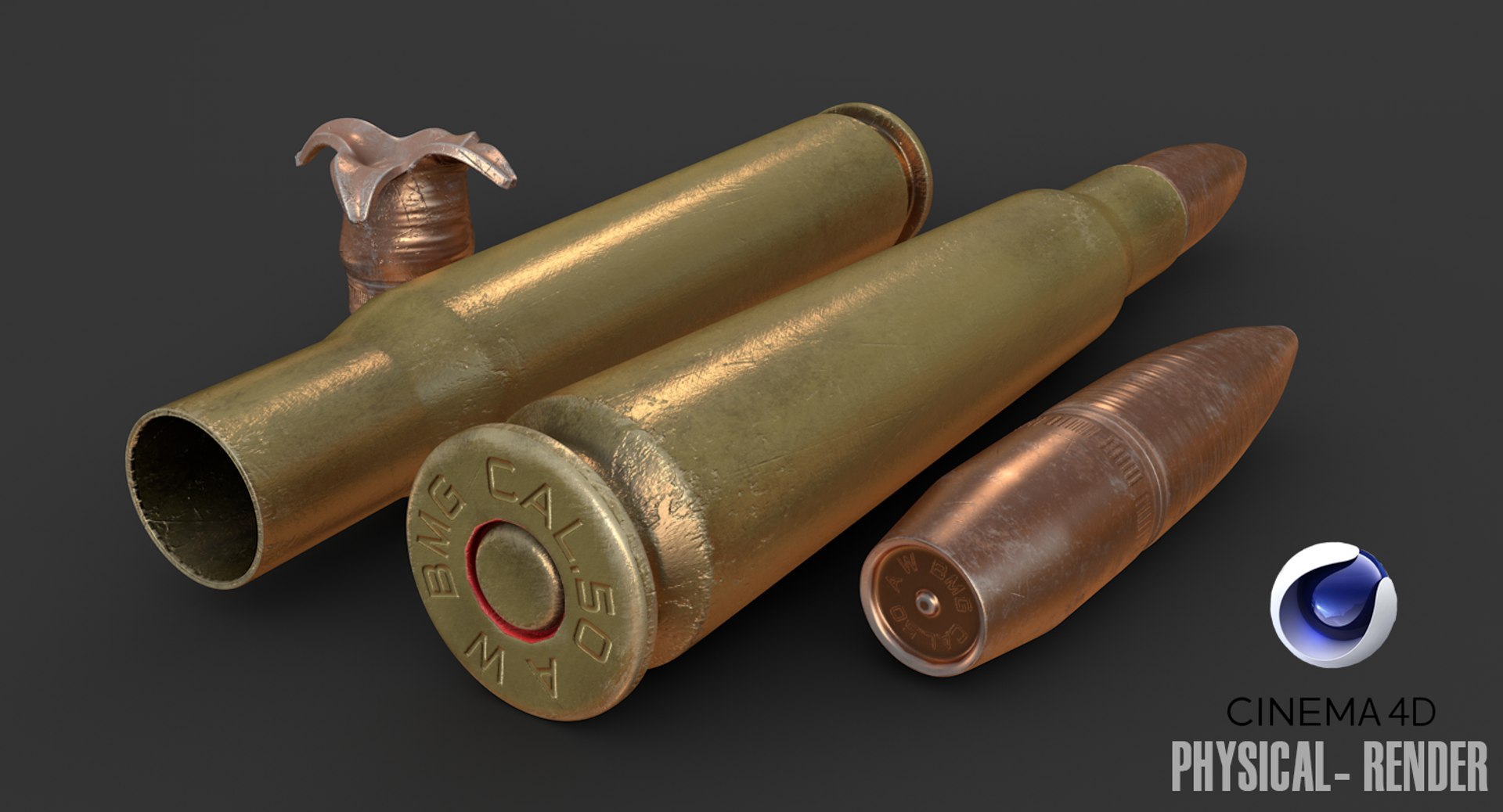 3D Cal 50 Cartridge Model - TurboSquid 1342260